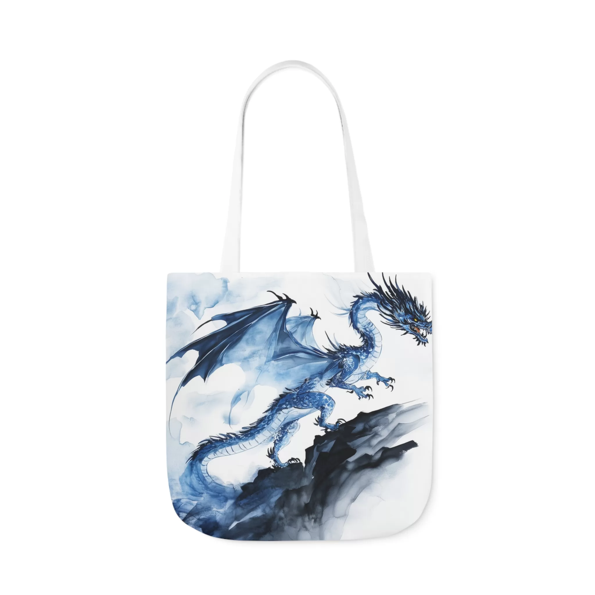Blue Dragon Canvas Tote Bag - Indigo Dragon